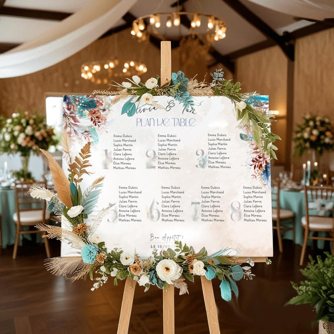 Seating Chart - Boho Summer Theme - Large Format HD Sign - Customizable ...