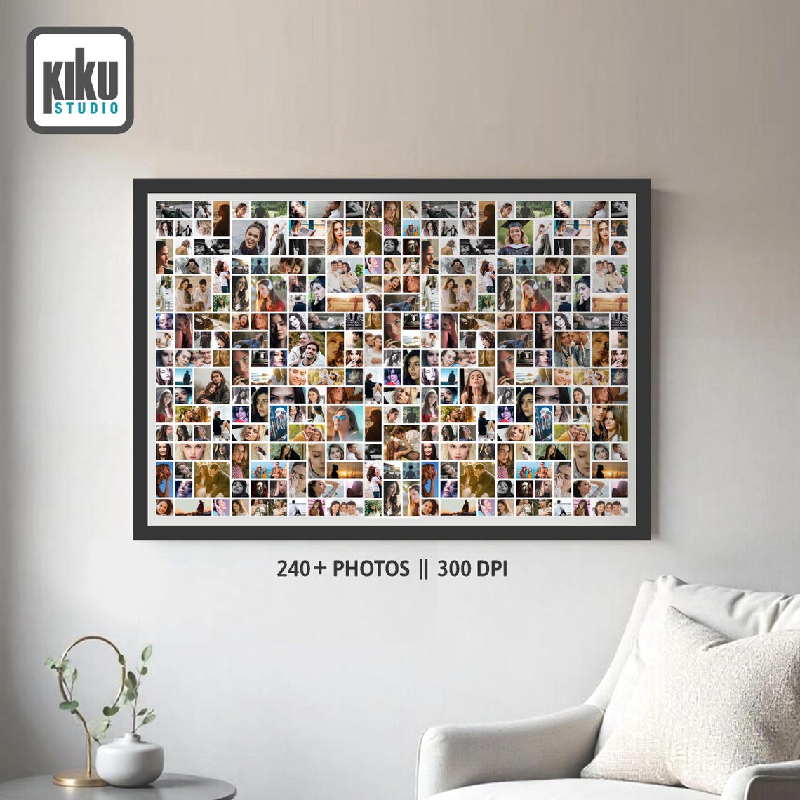 Editable Large Photo Collage Canva Template : 240+ Photos | Custom ...