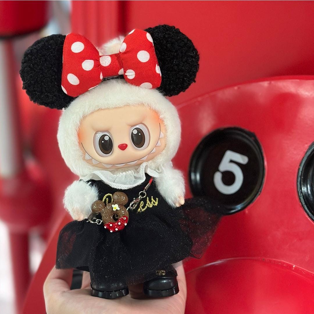 Labubu Doll Clothes Black Tulle Dress With Cookie Purse and Minnie ...