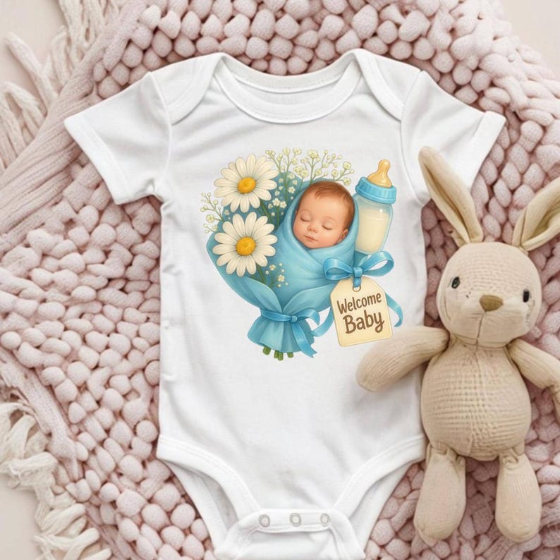 Baby Boy Nursery Clipart, Watercolor, Baby Shower Png, Crib, Stroller ...