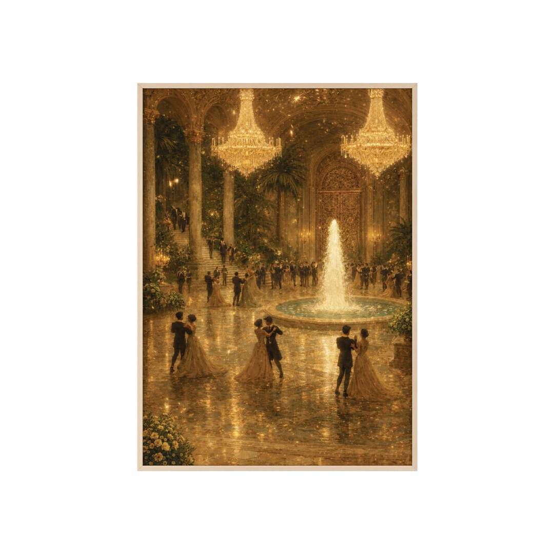 Grand Ballroom Vintage Palace Scene Posters With Wooden Frame | Elegant ...