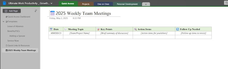 Ultimate Work Productivity and Growth Planner - Onenote Dashboard for ...
