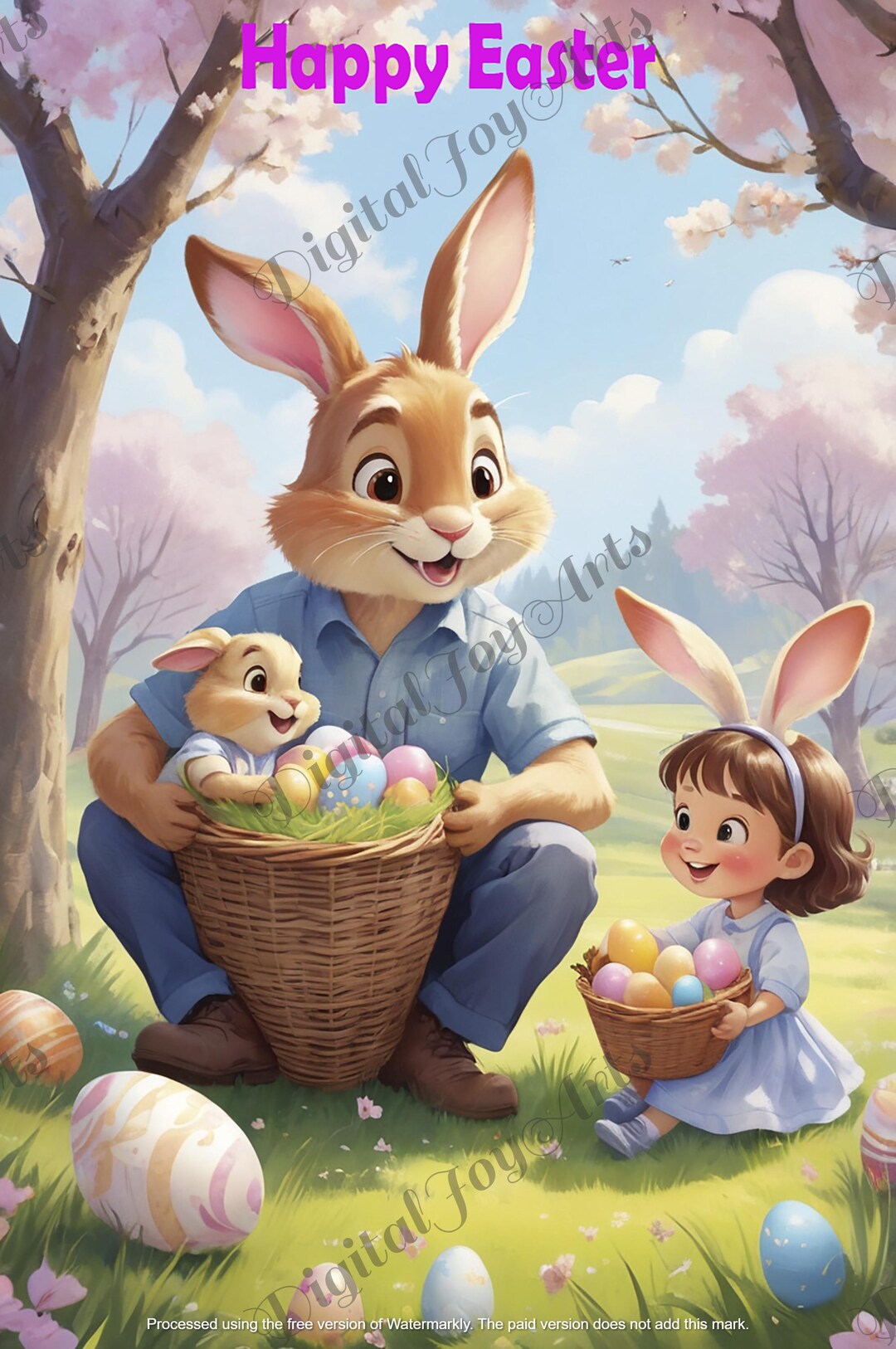 14 Easter Bunny Clipart Set, Rabbit Clipart, Printable Watercolor ...