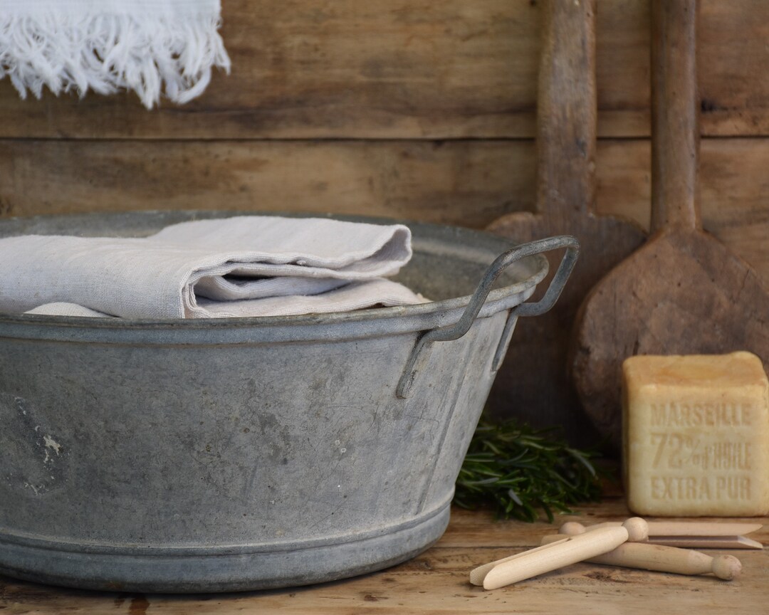 Vintage Galvanized Basin - Outdoor Garden Planter for Farmhouse Garden ...