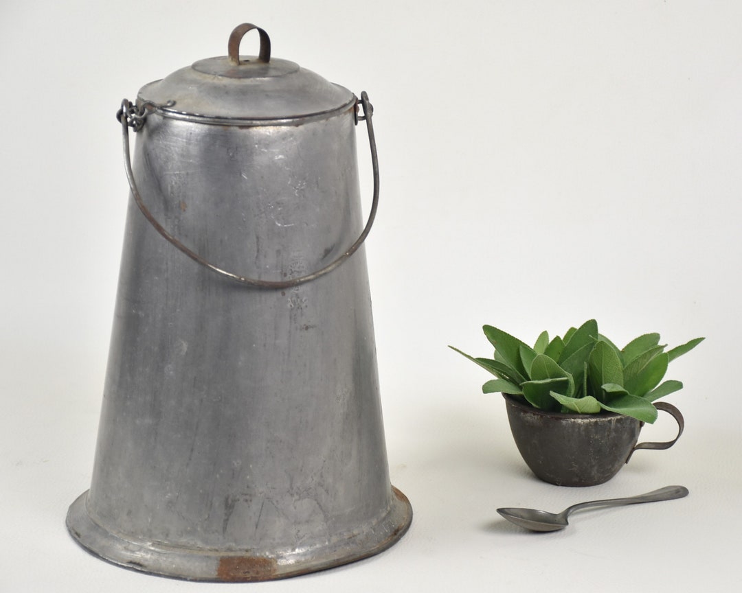 Large Milk Churn Metal : Farmhouse Kitchen Decor - Hanging Pot for ...