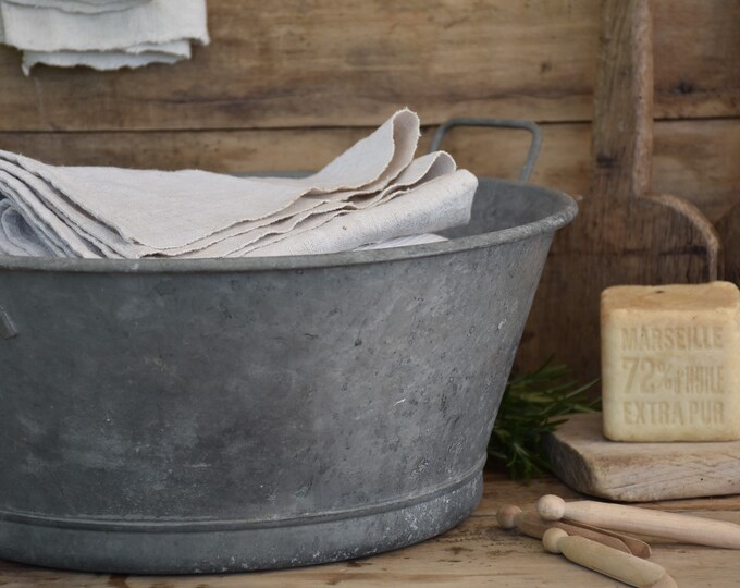 Farmhouse Galvanized Zinc Wash Basin : Garden Planter Metal for Decor ...