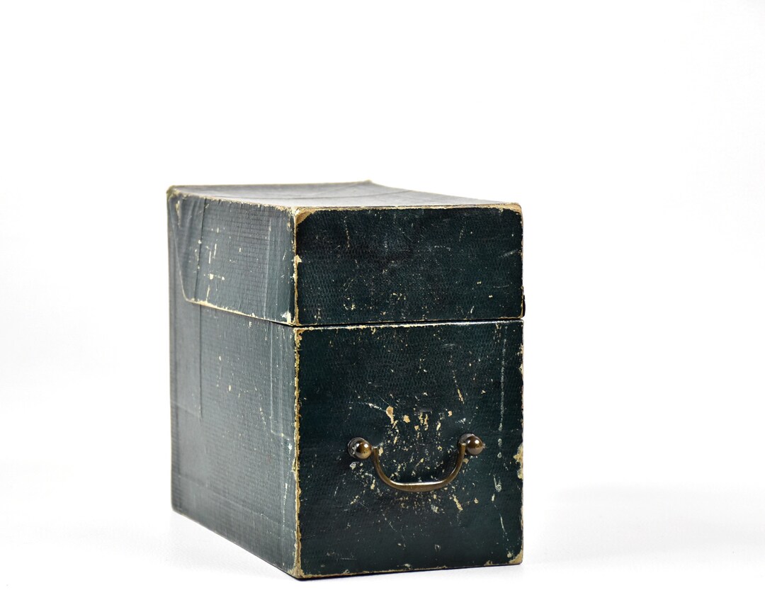 Vintage Office Index Cardbox : Cardboard Filing Box for Desk Decorative ...