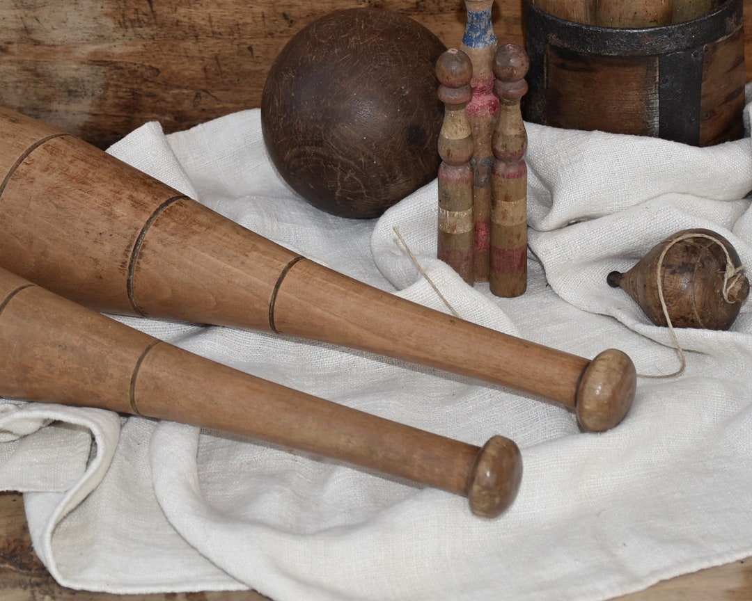 Antique Wooden Juggling Pins Paire of Circus Skittles - Etsy