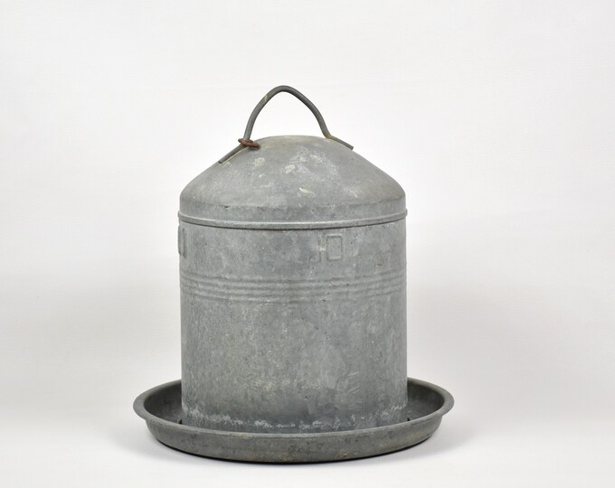 Large Galvanized Chicken Waterer - Outdoor Succulent Planter Hanging ...