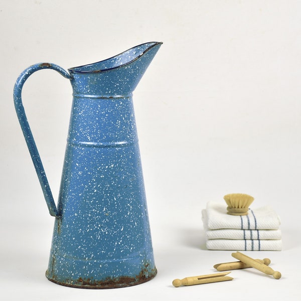French Enamelware Pitcher - Etsy