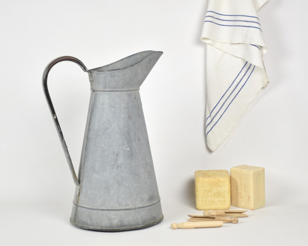 Vintage Galvanized Pitcher Farmhouse Garden French Country Decor - Etsy