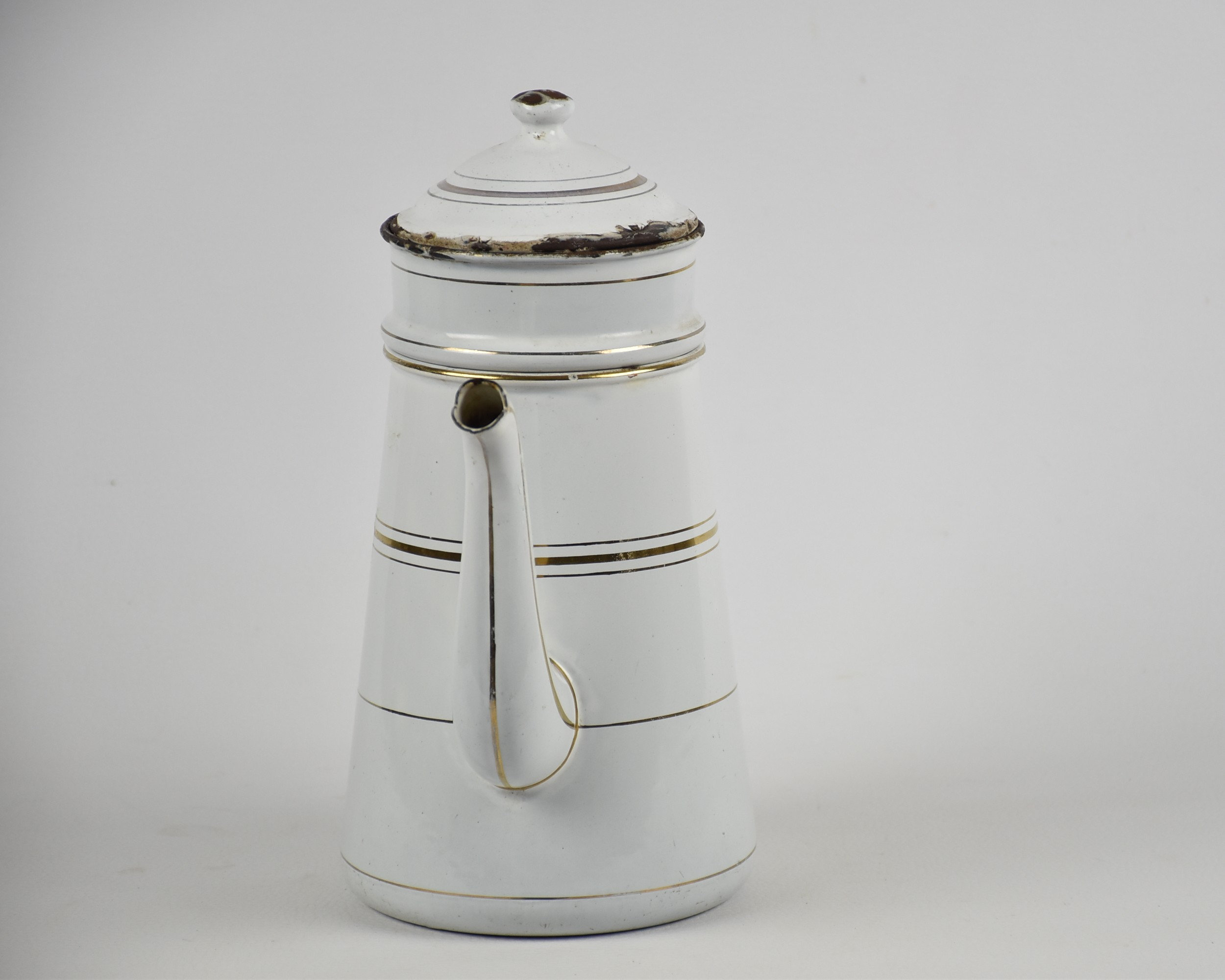 Vintage White Enamel Coffee Pot Rustic Kitchen Home Decor | Etsy