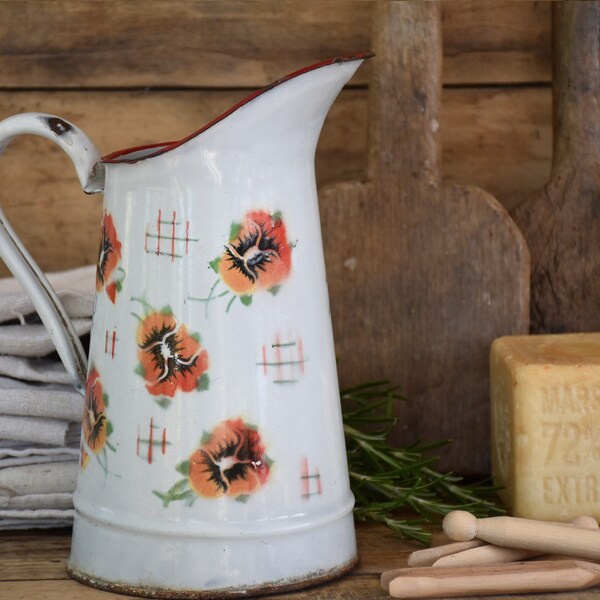 Enamel Pitcher - Etsy