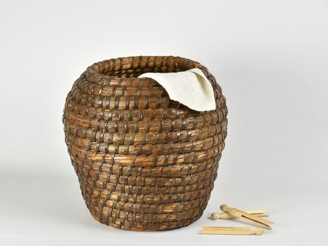 Antique Rye Straw Basket : French Farmhouse - Country Style - Vintage ...