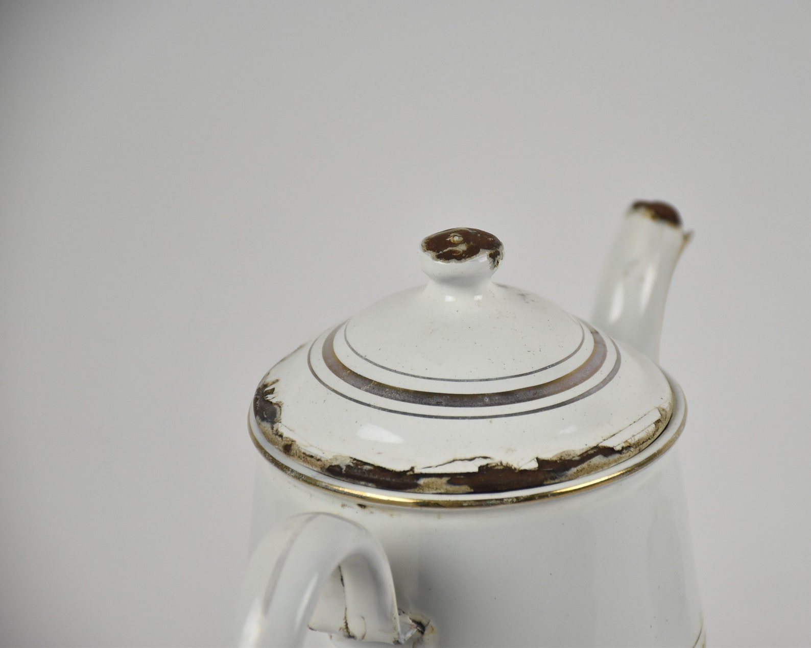 Vintage White Enamel Coffee Pot Rustic Kitchen Home Decor | Etsy