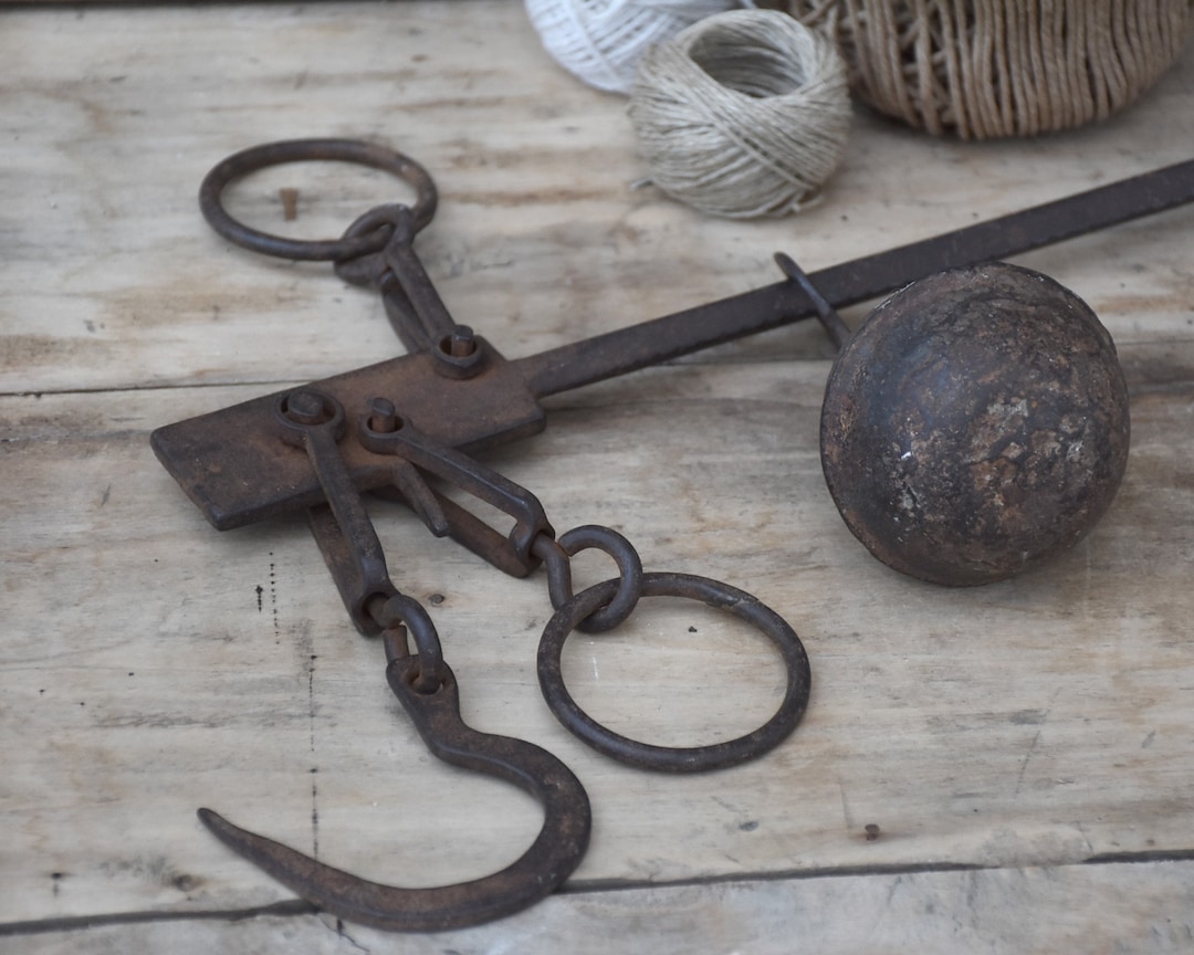 French Antique Weighing Scale - Roman Balance for Farmhouse Kitchen ...