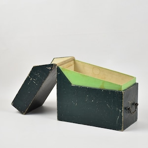 Vintage Office Index Cardbox : Cardboard Filing Box for Desk Decorative ...