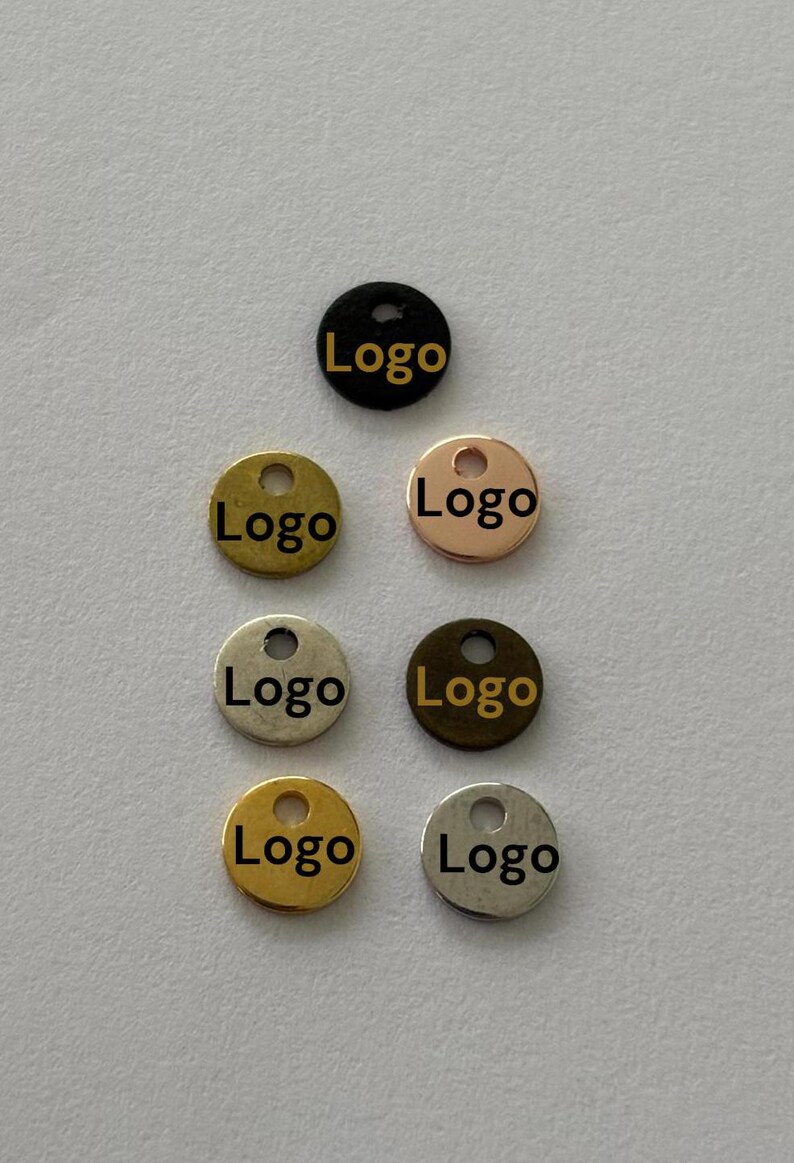 Custom Laser Engraved Jewelry Logo Charms - Brass Round Tags (6mm) - Etsy