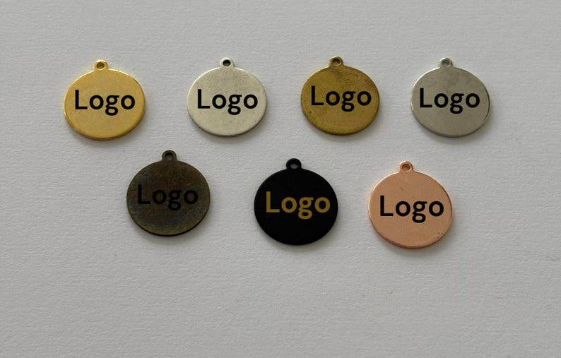 Custom Logo Charms - Laser Engraved Jewelry Tags, 14mm Round - Etsy