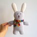 Organic bunny toy cuddly bunny gray white wool cotton | Etsy