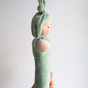Organic Green Baby Doll, Organic First Doll, Green Bunting Waldorf Doll ...