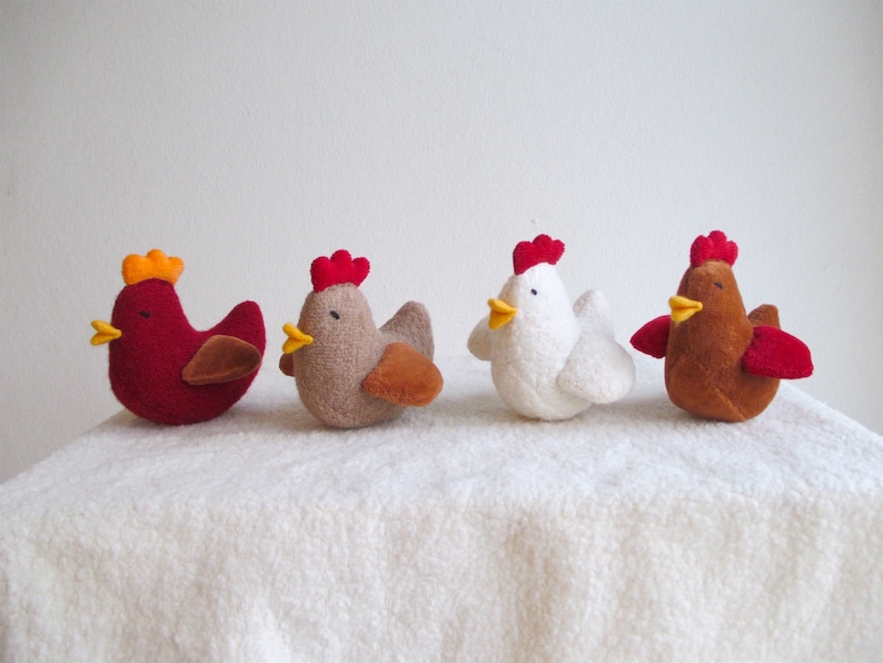 Organic Toy Chickens Soft Small Chickens Play Set Chickens - Etsy