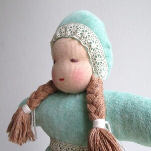 Waldorf Doll, Organic Girl Baby Doll, 10.5inch, Soft, Light Green, Mint ...