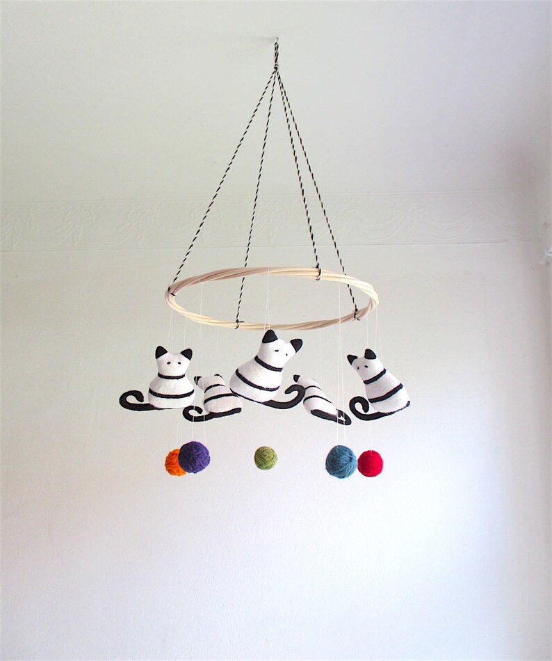 Buy Nursery Mobile Cats Baby Mobile Cats Kittens Black and Online in ...