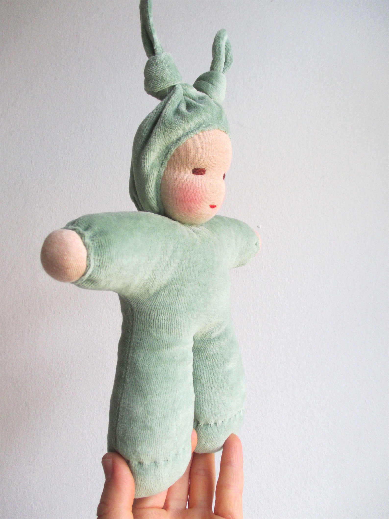 Organic Green Baby Doll Organic First Doll Green Bunting - Etsy