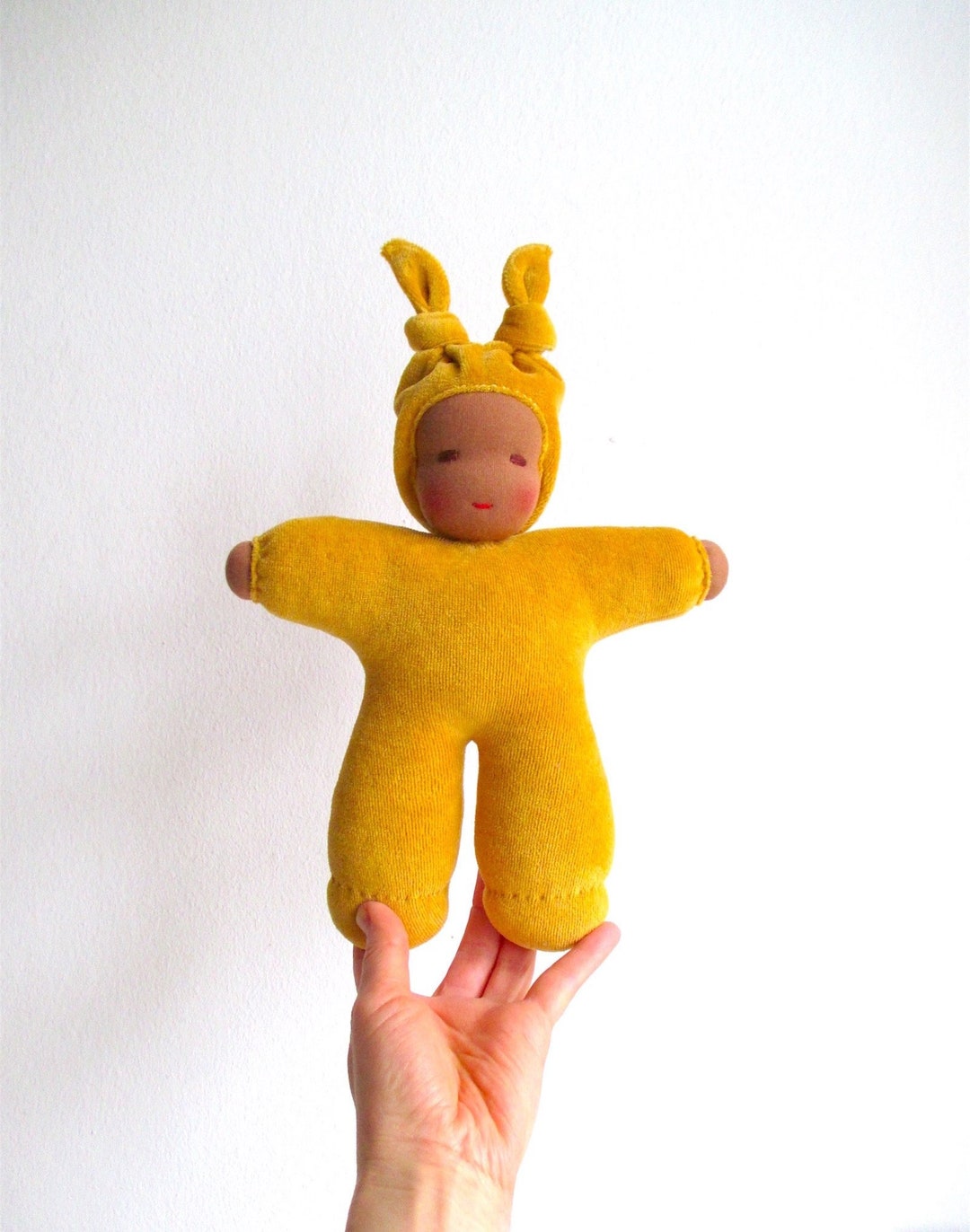 Organic Waldorf Doll, Yellow, Colored Skin, Dark Skin, Soft, Baby ...