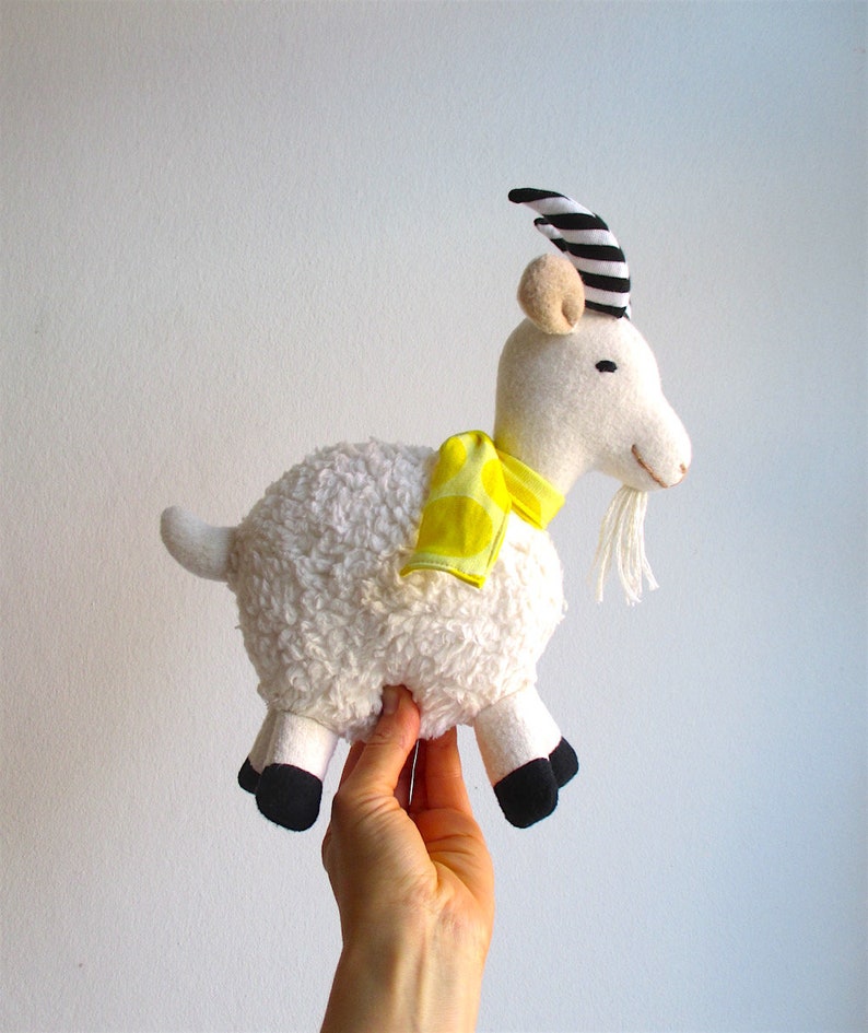 Organic plush goat organic stuffed goat organic goat toy | Etsy
