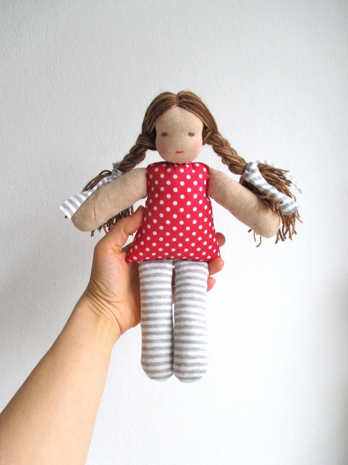 Organic Rag Doll 12 Inch Soft Doll Waldorf Long Hair | Etsy