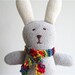 Organic Bunny Toy, Cuddly Bunny, Gray, White, Wool, Cotton, Stuffed Toy ...