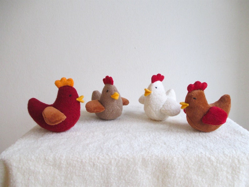 Organic Toy Chickens Soft Small Chickens Play Set Chickens - Etsy