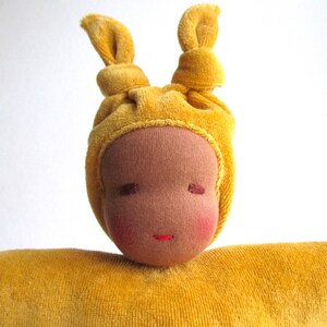 Organic Waldorf Doll, Yellow, Colored Skin, Dark Skin, Soft, Baby ...