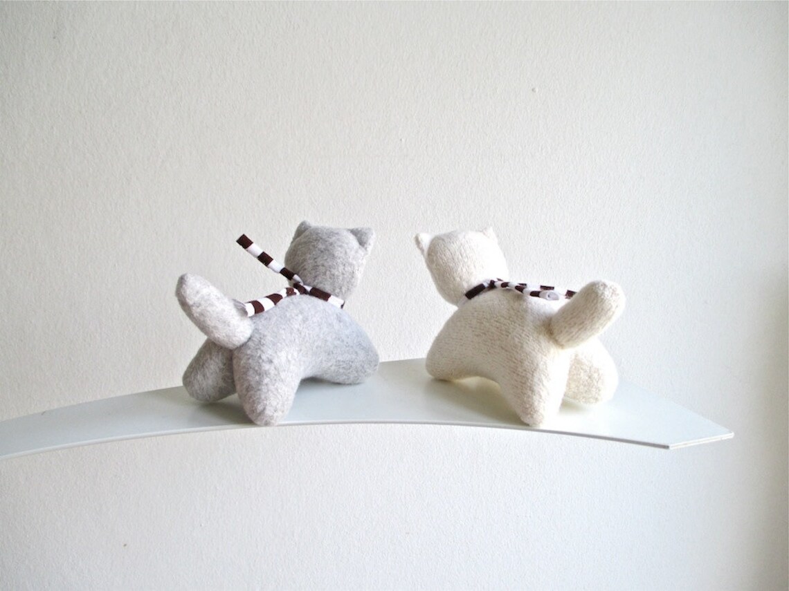 Cat Kitten Organic Cotton Wool Child Gift Grey Gray - Etsy