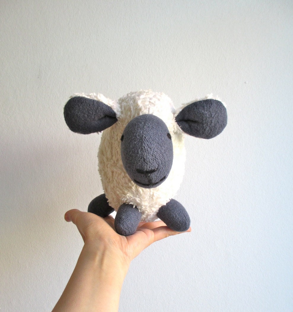Organic Sheep Toy, Lamb, Organic, Soft, Animal, White, Grey, Plushie ...