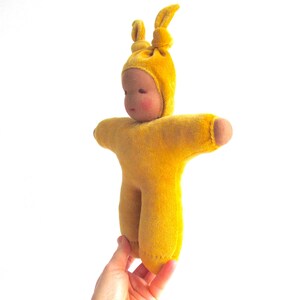 Organic Waldorf Doll, Yellow, Colored Skin, Dark Skin, Soft, Baby ...