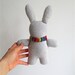 Organic Bunny Toy, Cuddly Bunny, Gray, White, Wool, Cotton, Stuffed Toy ...