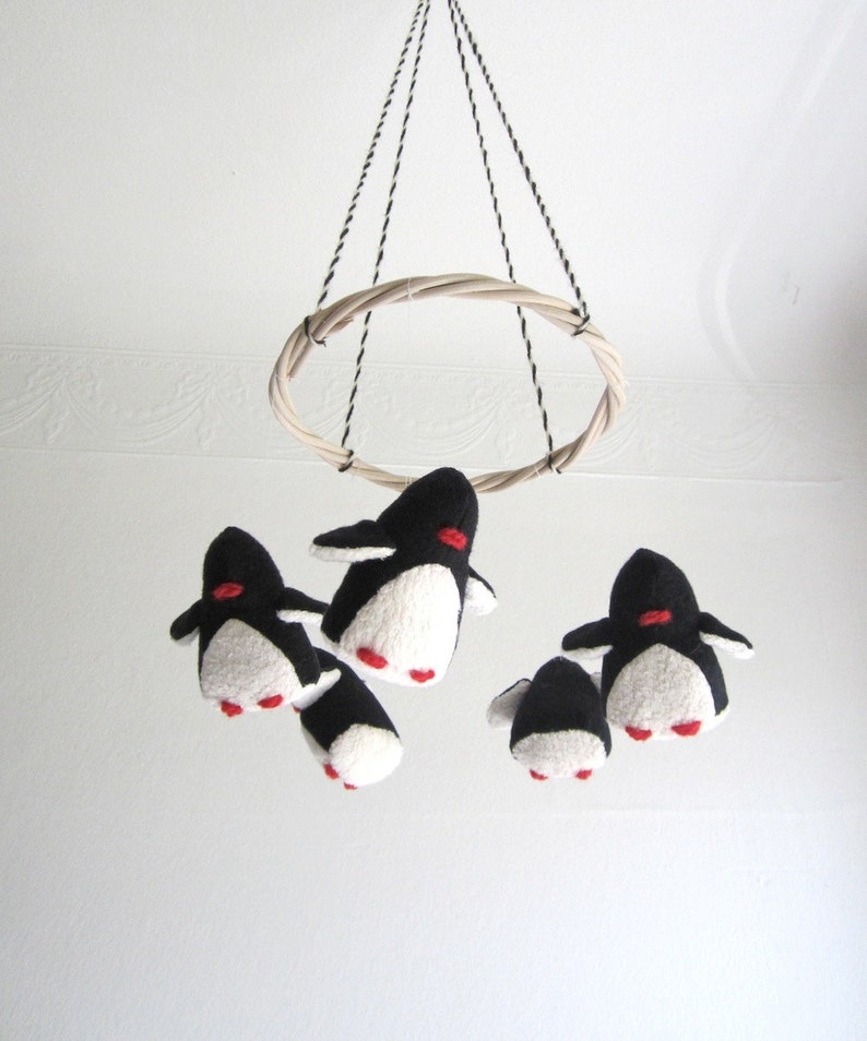 Baby Mobile Penguins Baby Black White Nursery Decor - Etsy