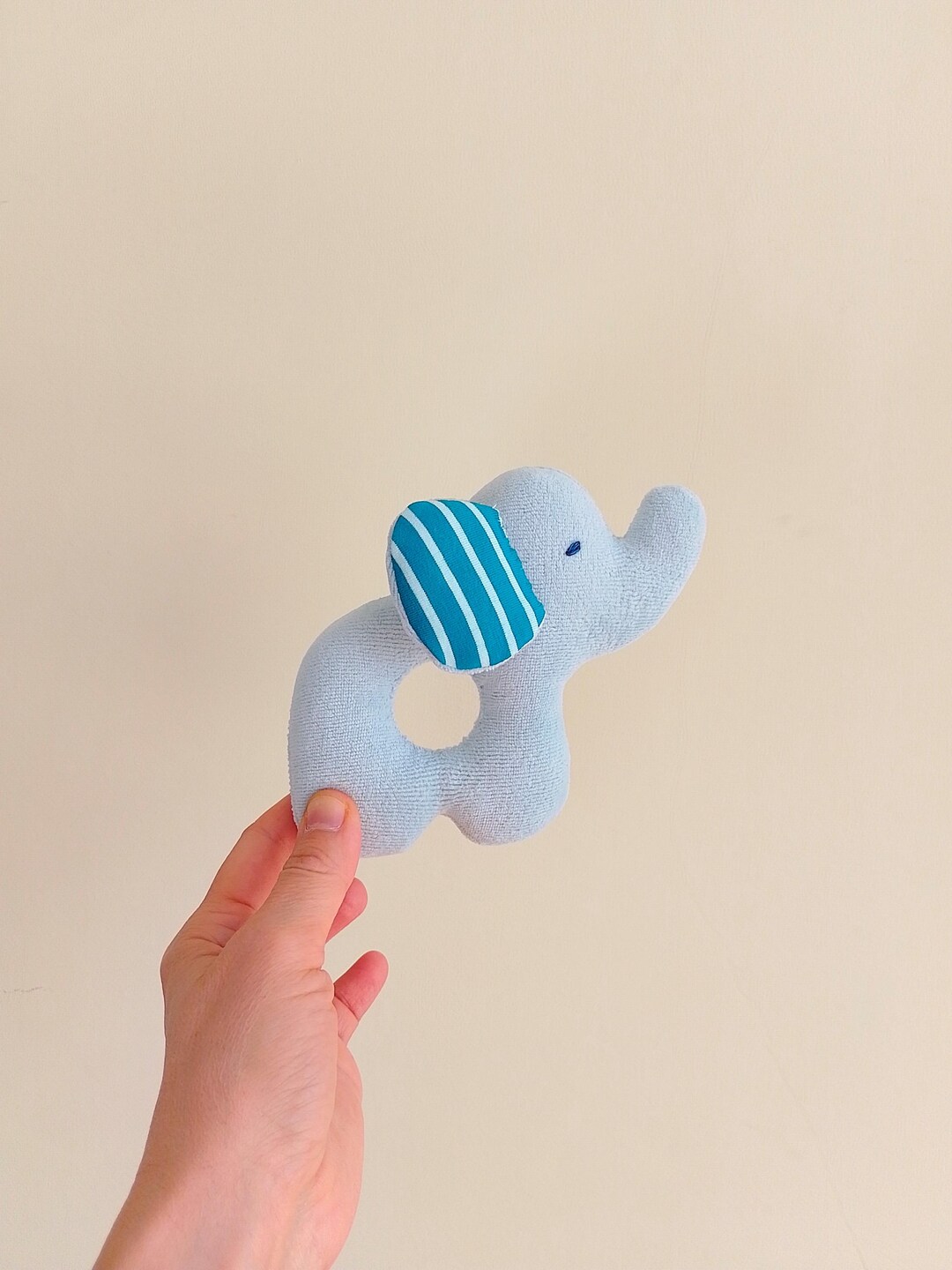 Organic Soft Blue Elephant Rattle, Organic Elephant Toy, Eco Elephant ...