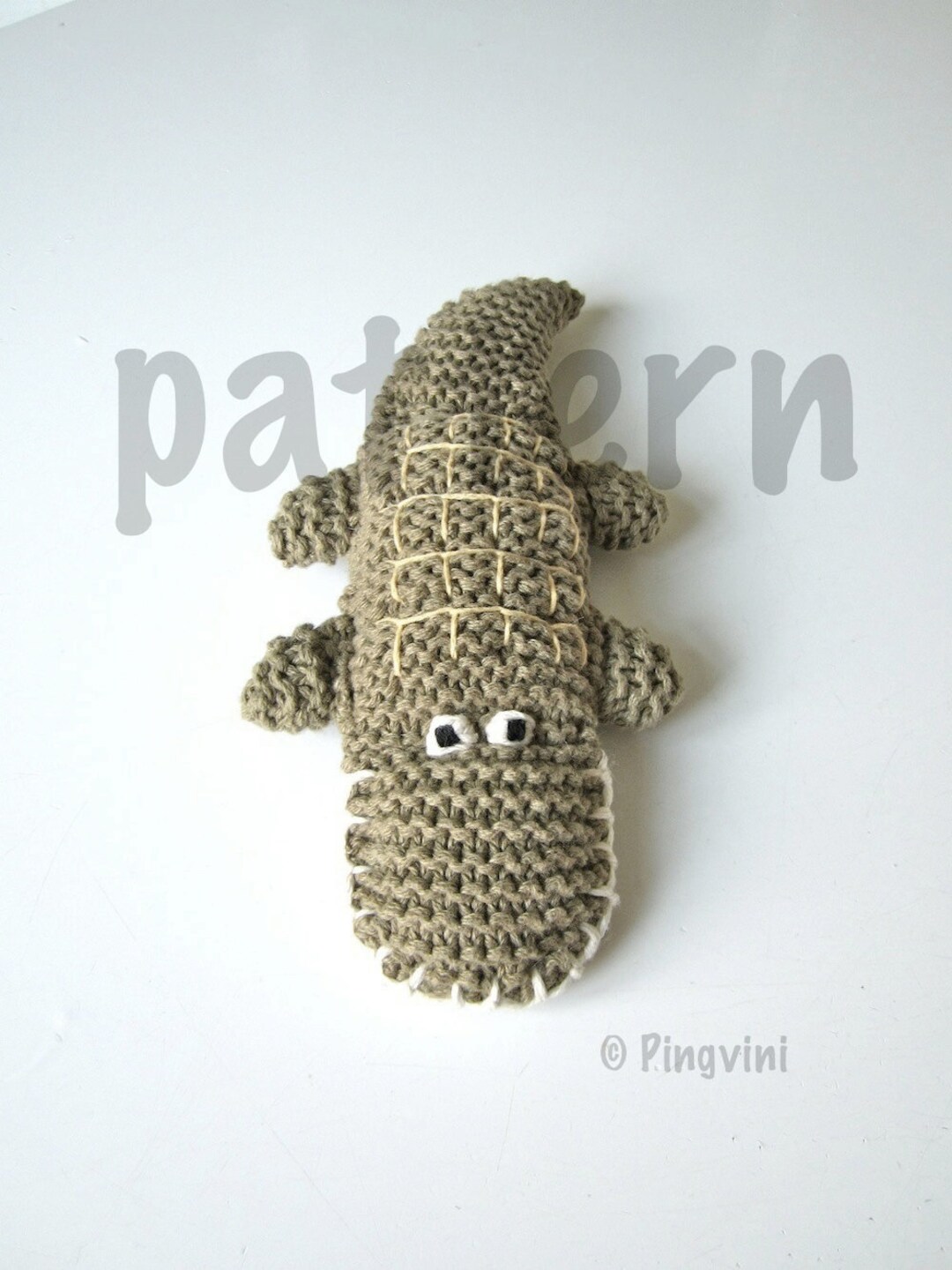 Crocodile Knitting Pattern PDF, Knitted Crocodile, Tutorial, Green ...