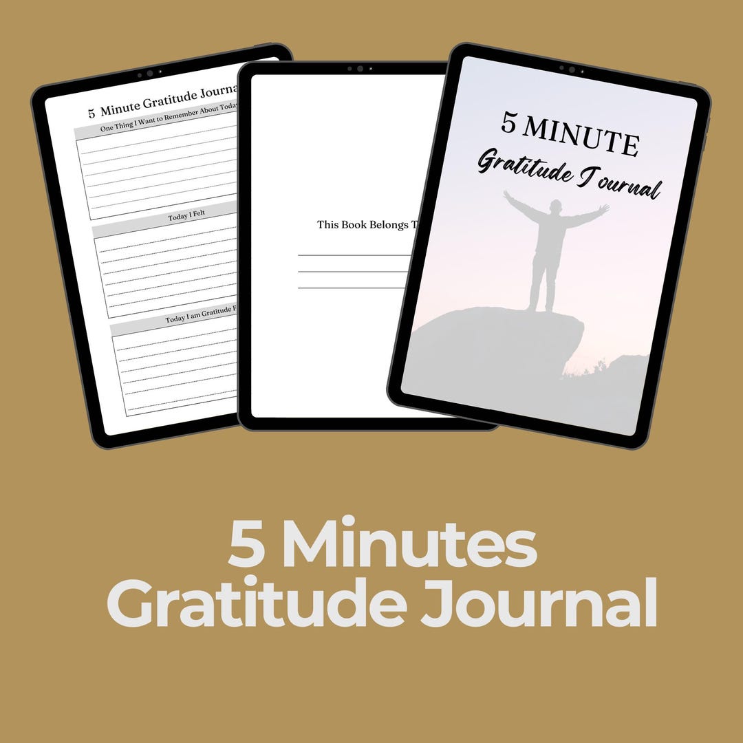 5-minute Gratitude Journal | Daily Reflection Mindfulness Planner ...