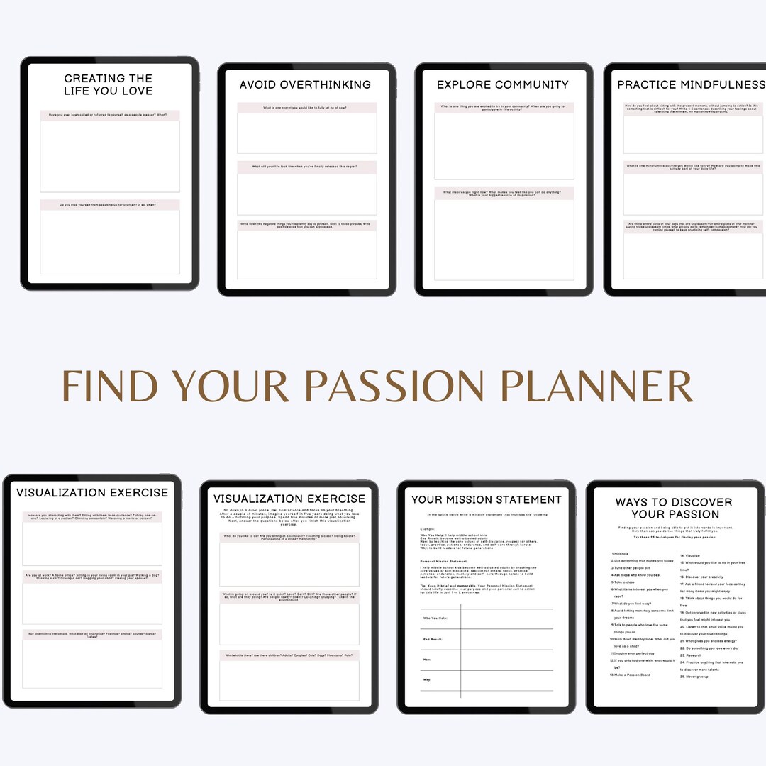 Find Your Passion Planner | Self-discovery & Goal-setting Journal ...