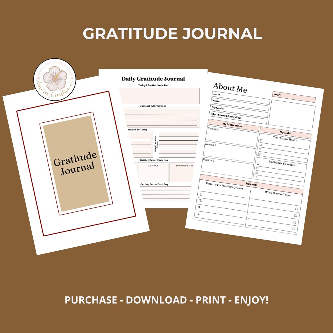 Gratitude Journal | 30-day Positivity & Self-reflection Planner ...