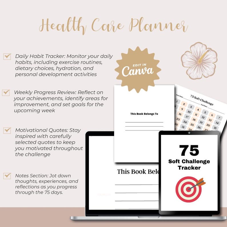 75 Soft Challenge Tracker | Printable Digital Habit Tracker | 75-day ...