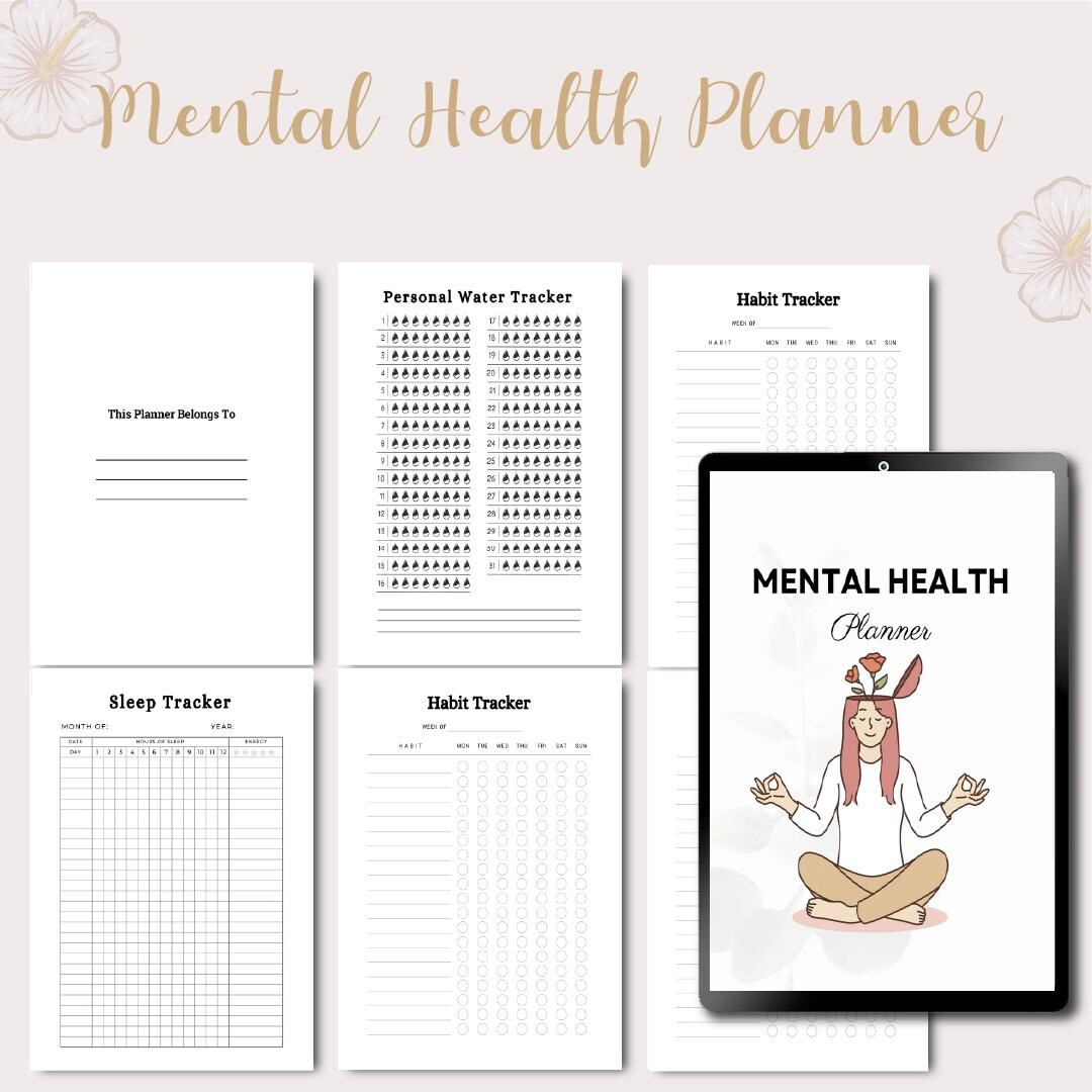 Mental Health Planner | Self Care Journal | Anxiety & Mood Tracker ...