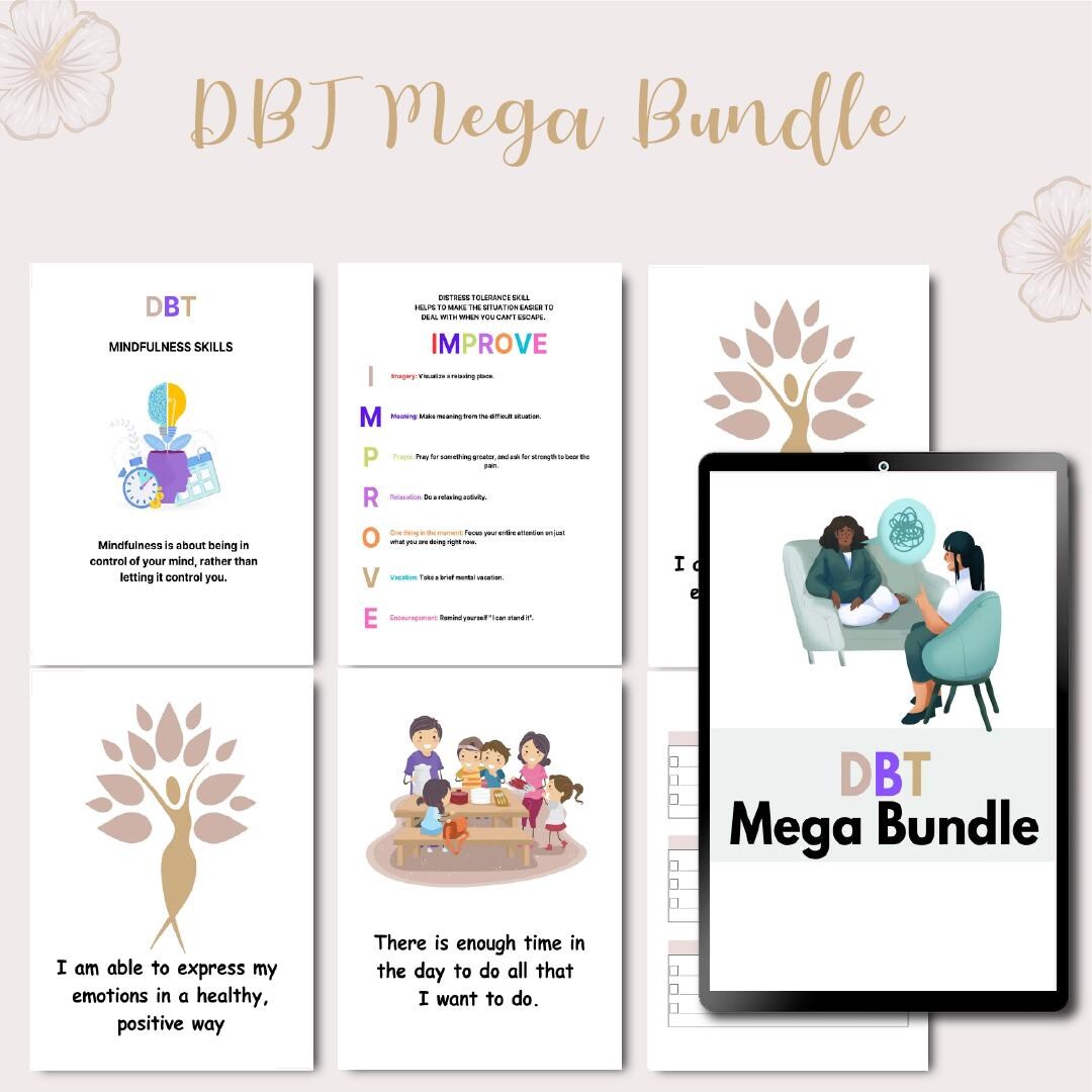 DBT Mega Bundle | Dialectical Behavior Therapy Worksheets | Mindfulness ...