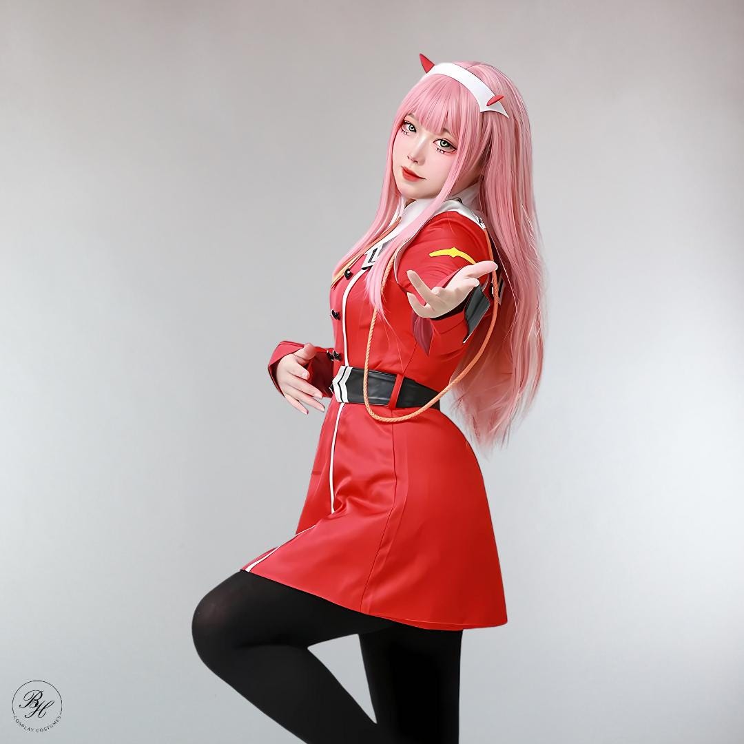 Zero Two Cosplay Costume Darling in the Franxx Anime Outfit Red Uniform ...