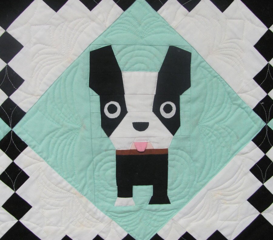 Bull Dog Baby Quilt Pattern With 3-dimensional Tongue PDF Version - Etsy
